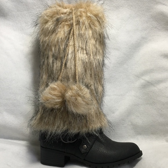 Accessories | Faux Fur Boot Cuffs With Fur Pom Poms 12 | Poshmark